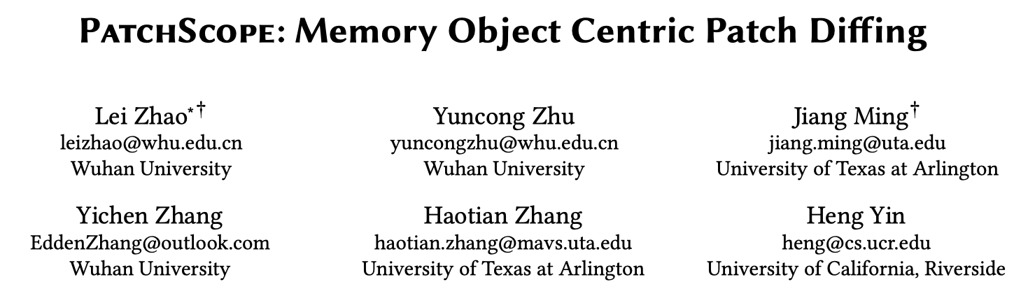 【论文笔记】PatchScope: Memory Object Centric Patch Diffing | GANGE666's Blog